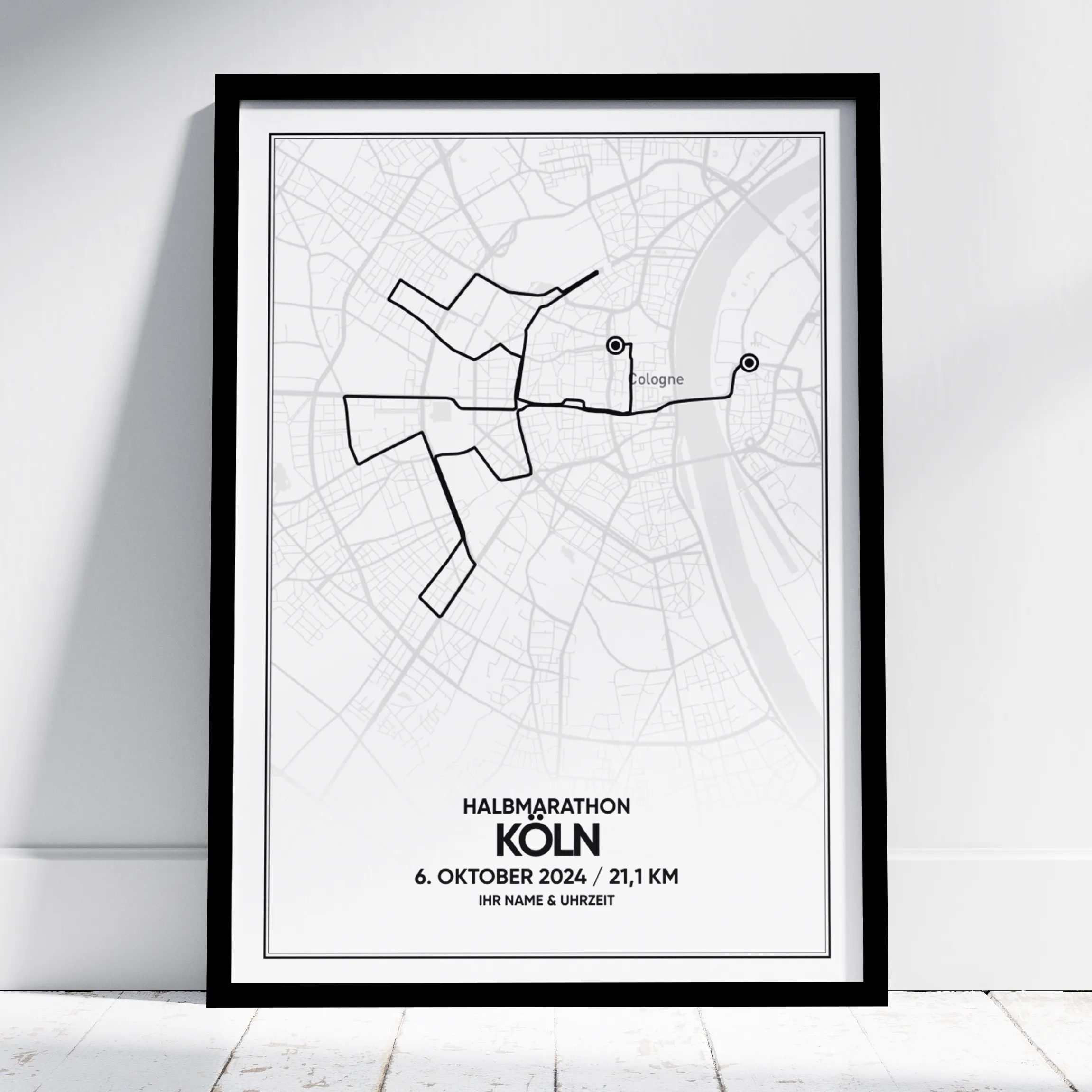 Köln Halbmarathon Poster (mit Name & Uhrzeit) - Wallable