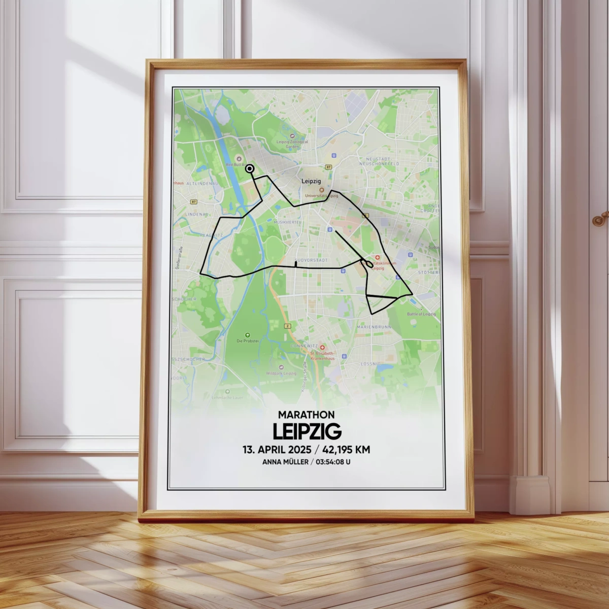 Leipzig Marathon Poster (mit Name & Uhrzeit) - Wallable